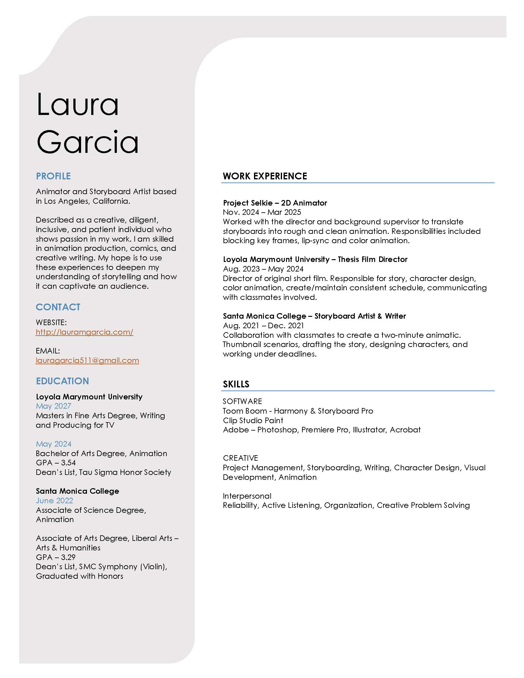 Resume – Laura Moreno Garcia